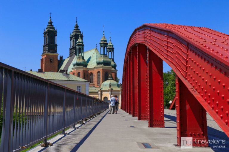 Poznan's cathedral as seen from the red bridge