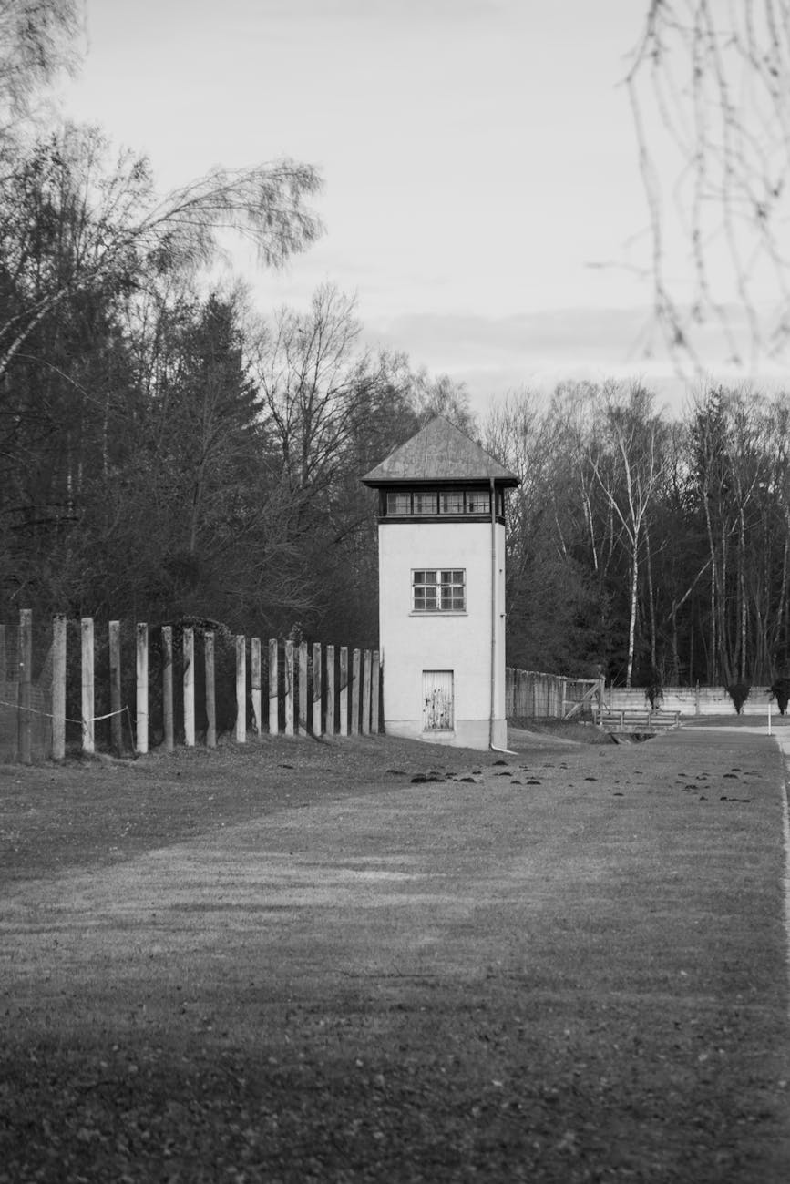 Guard tower at Dachau Concentration Camp memorial