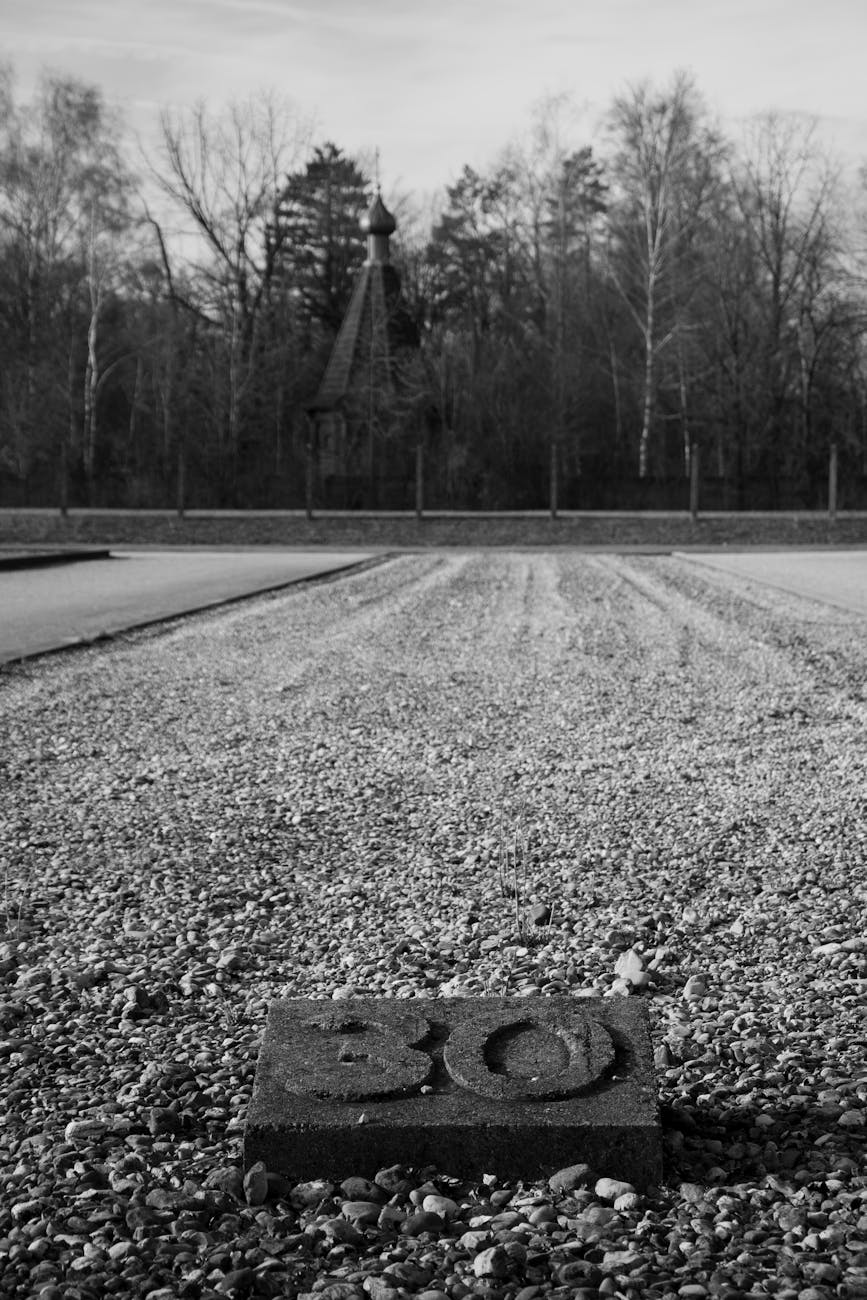 Gravel pathway at Dachau Memorial Site