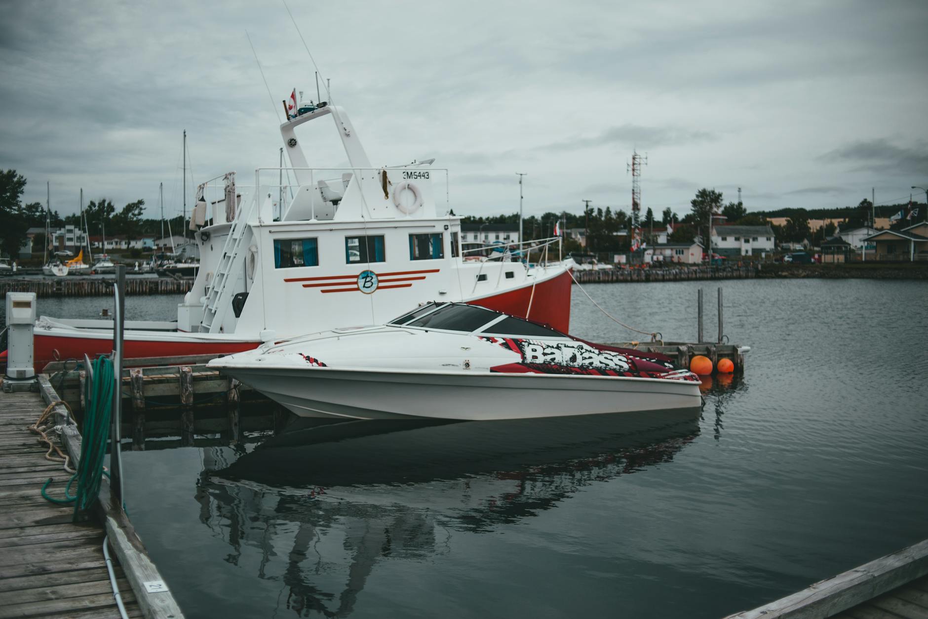 Vibrant marina with boats moored at Liverpool docks